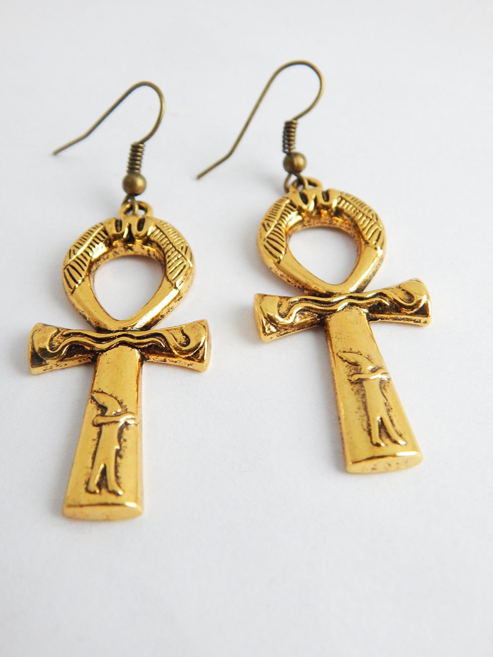 Gold Ankh Earrings Ankh Pendant Gold Ankh Earings Egyptian - Etsy