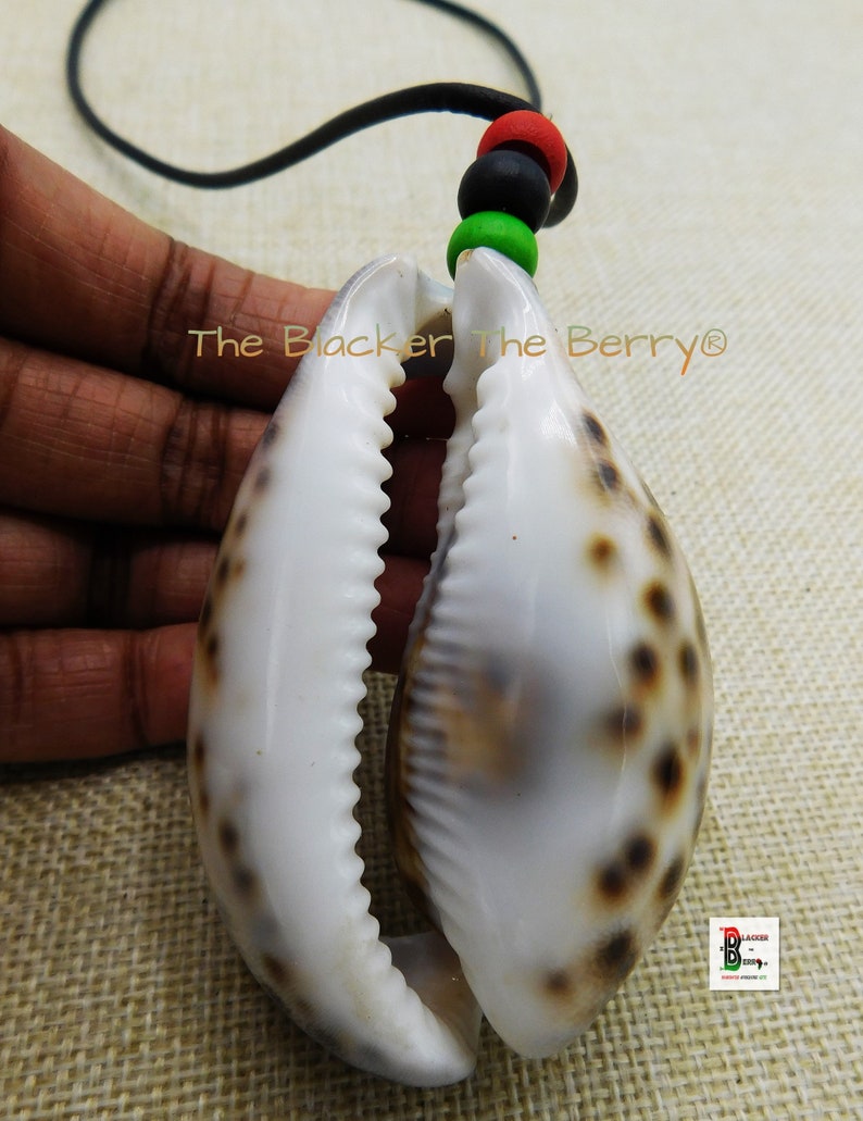 Cowrie Shell Jewelry RBG Beaded Necklace African Large Ethnic ...