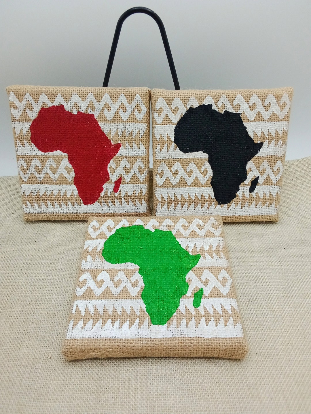 Wall Decor Canvas Home Africa Pan African Art Set of 3 Kwanzaa ...