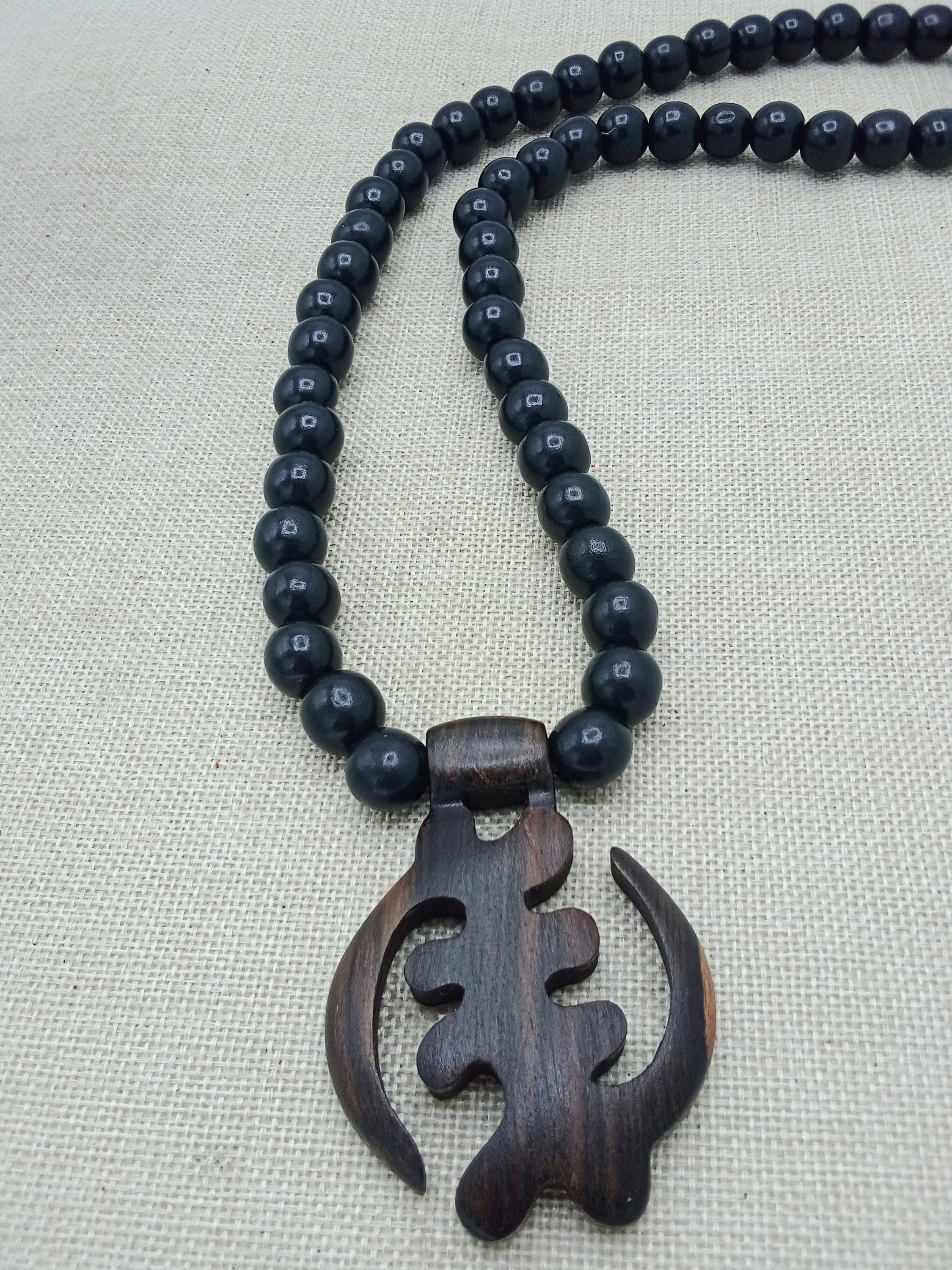 African Gye Nyame Necklace Adinkra Jewelry Black Wood, 53% OFF