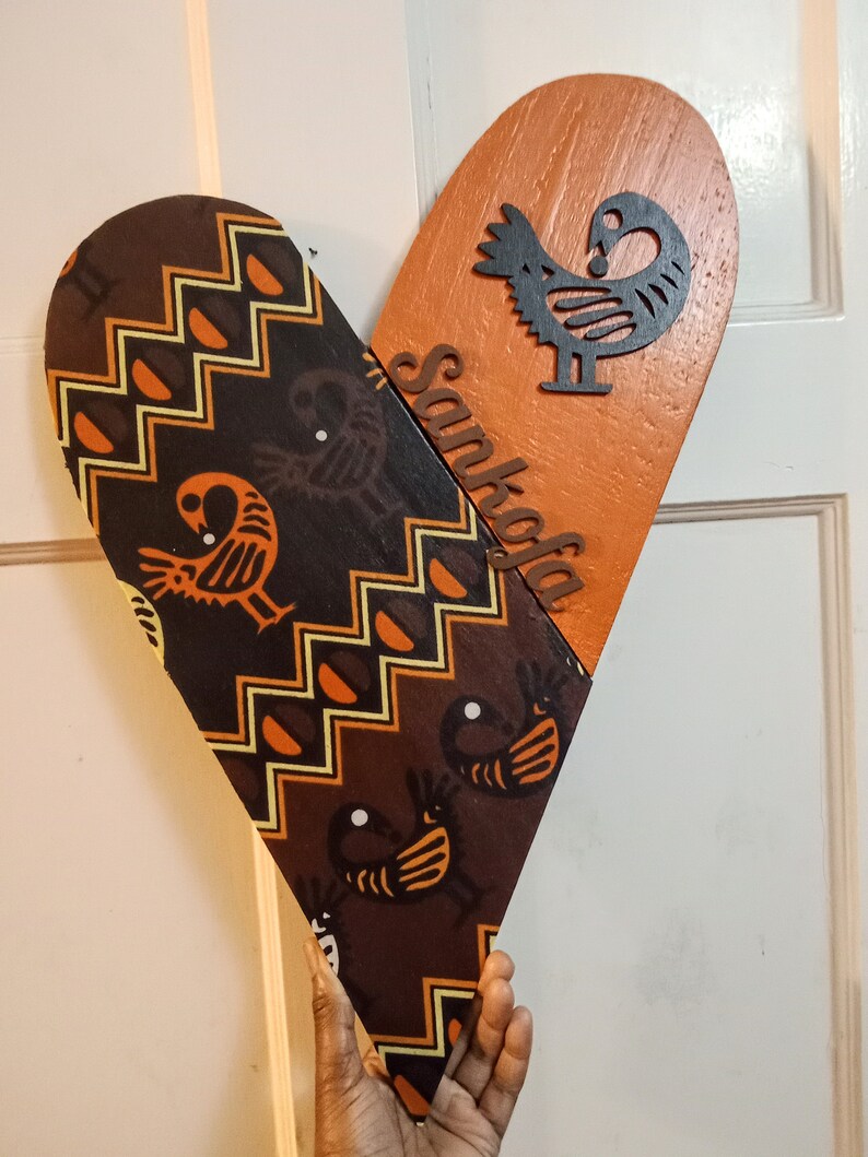 Sankofa Art African Wood Wall Art Adinkra Symbols Home Decor Gift Ghana ...