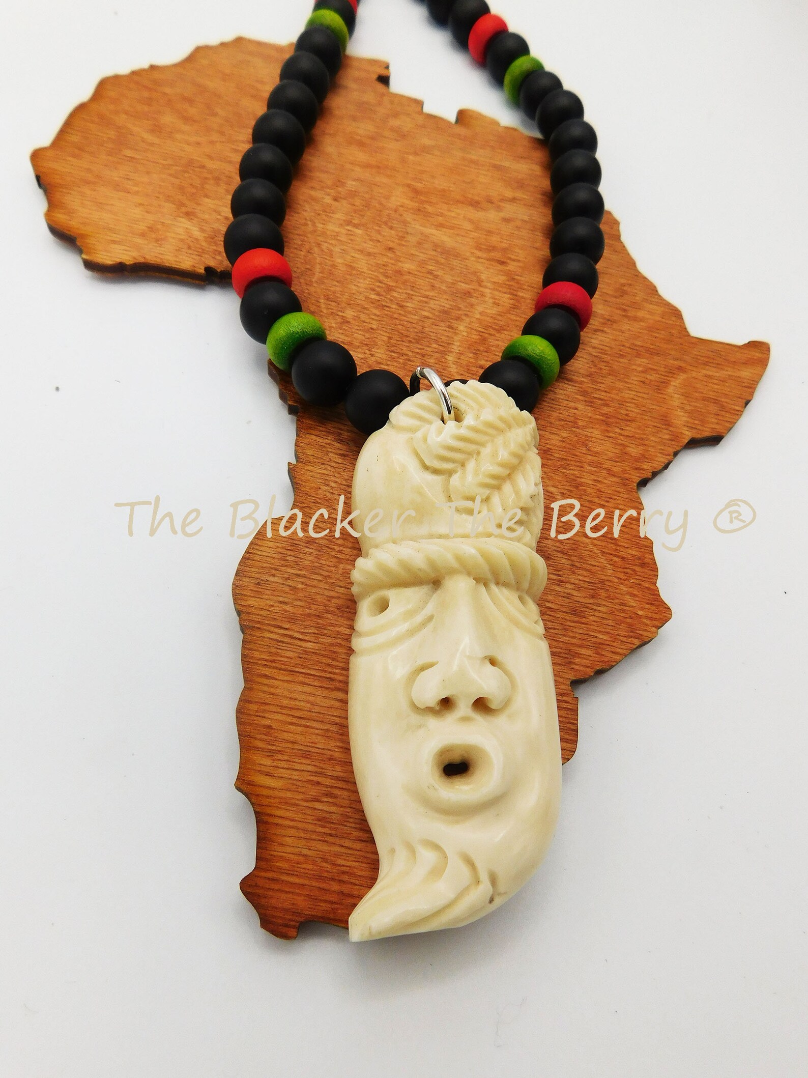 African Bone Necklace Black Beaded Jewelry Ethnic Afrocentric | Etsy