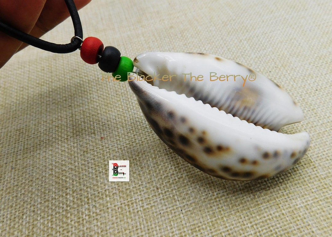 Cowrie Shell Jewelry RBG Beaded Necklace African Large Ethnic ...