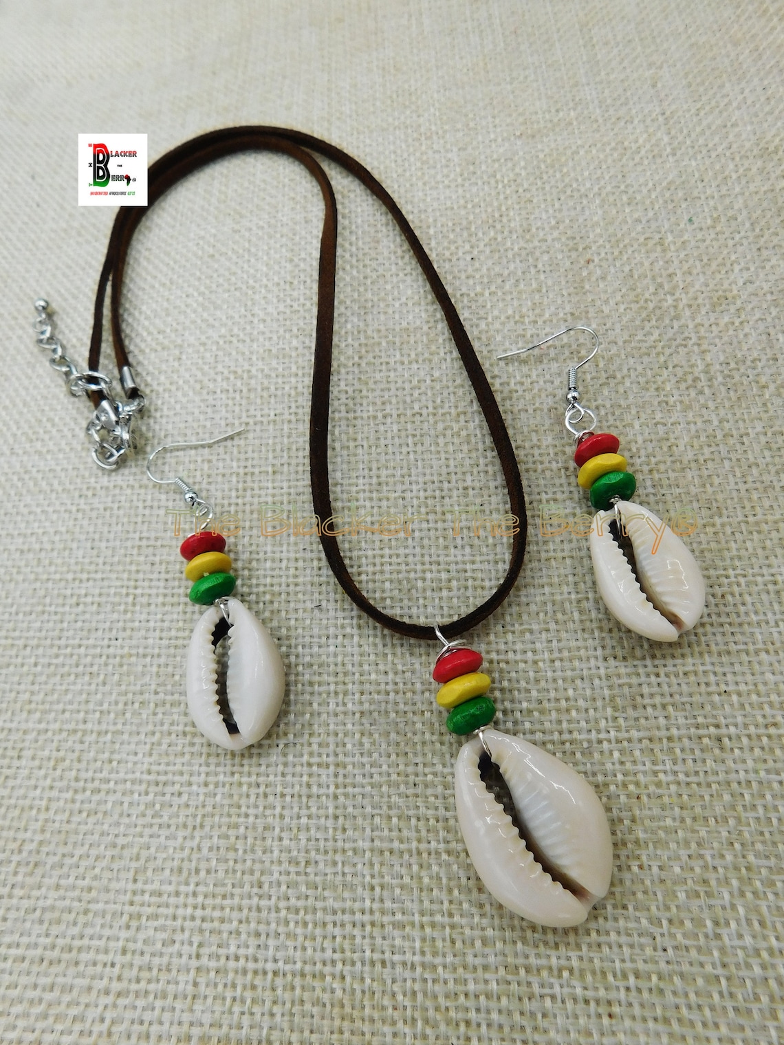 Rasta Jewelry Set Necklace Earrings Handmade Hand Painted the - Etsy