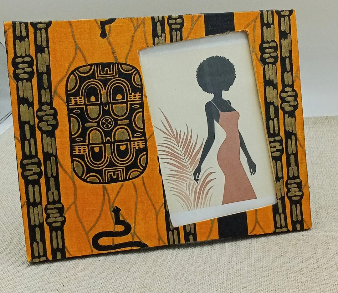 Yellow Black Ankara Picture Frame African Afrocentric Handmade Home ...