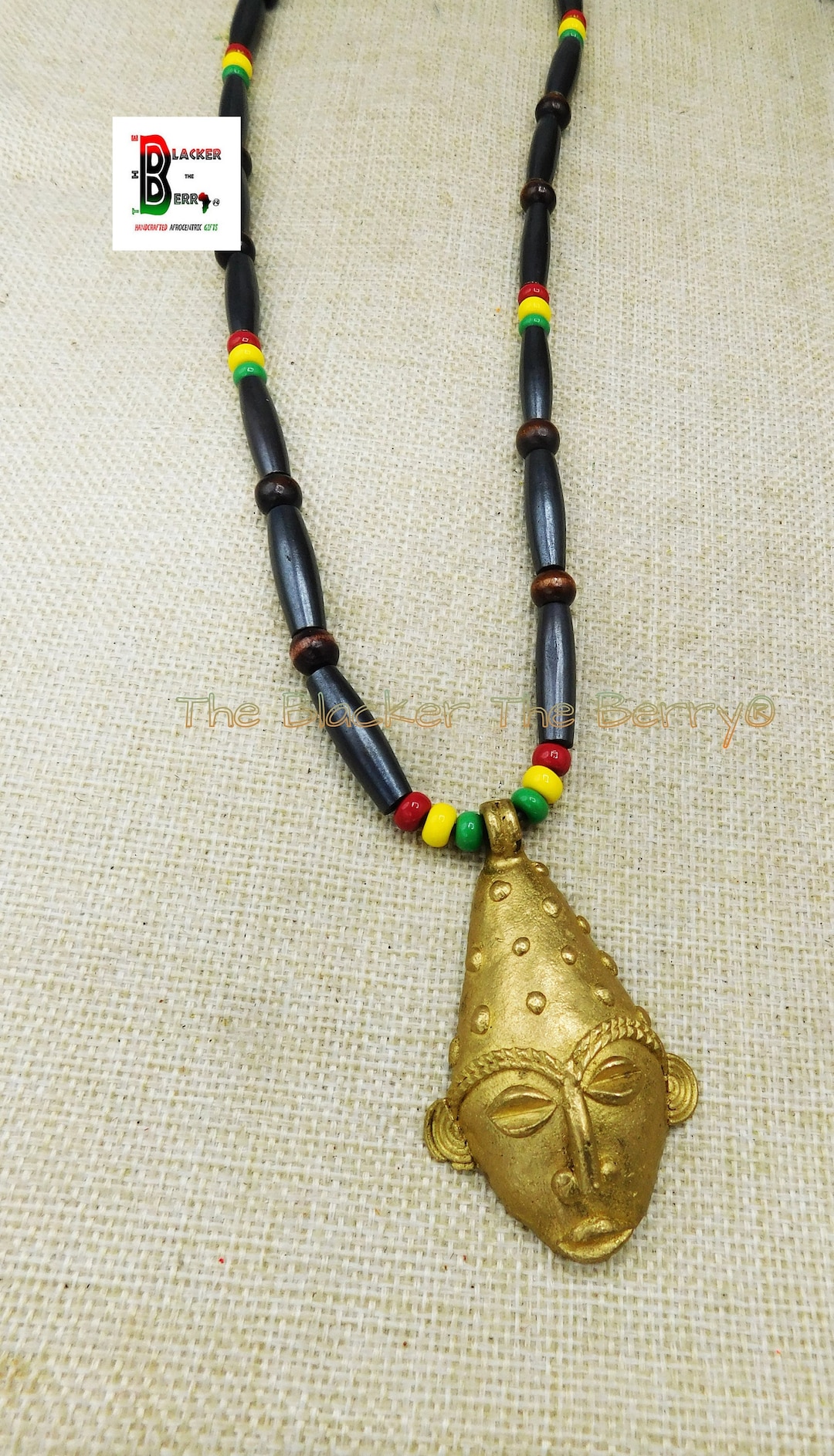 African Necklaces Ethnic Afrocentric Jewelry Red Black Yellow Green ...