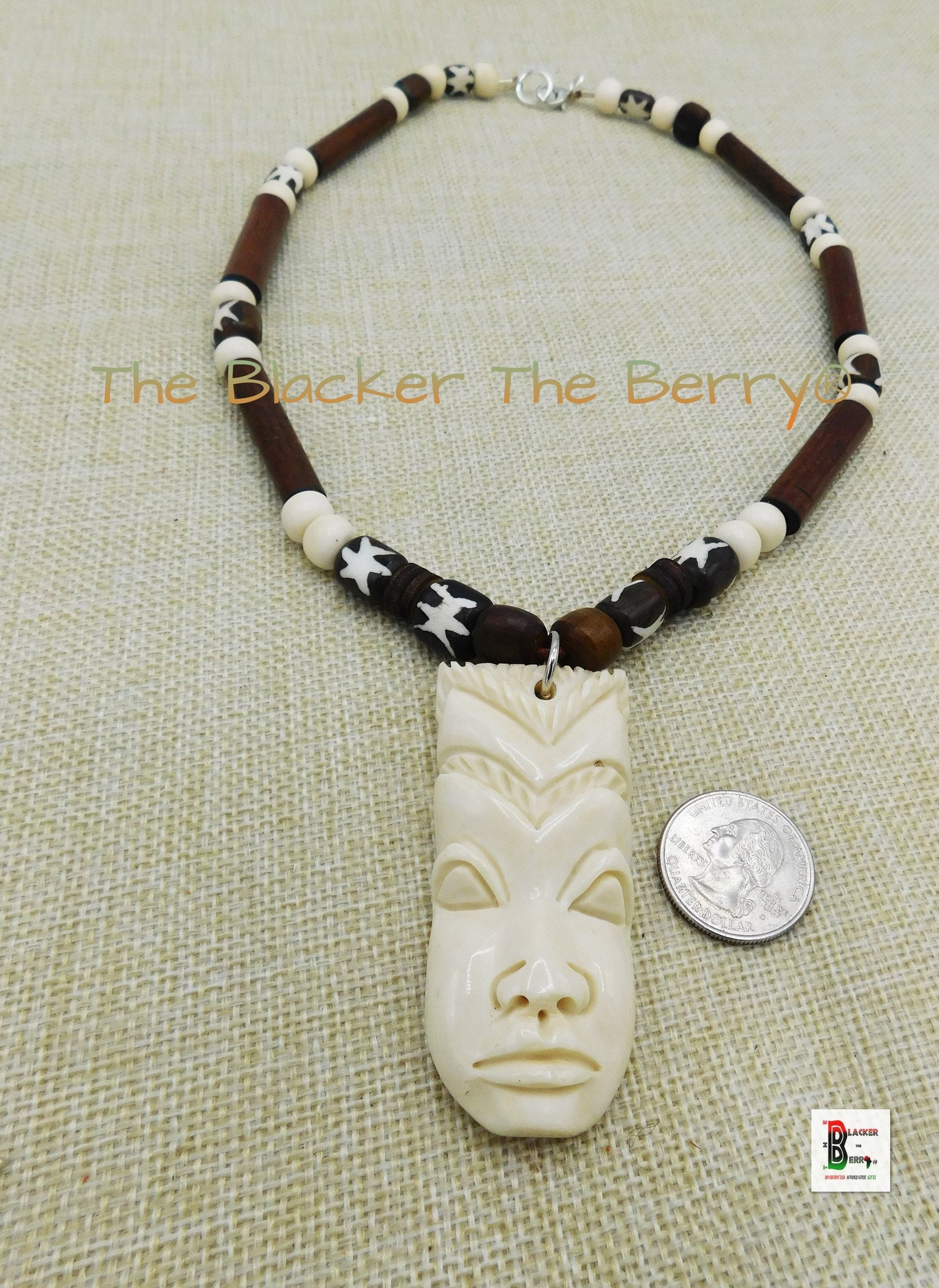 African Bone Necklace Wooden Beaded Jewelry Ethnic Afrocentric - Etsy