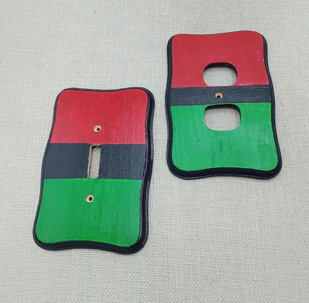 Wood Light Switch Cover Plate Fixture Pan African Painted Gift Kwanzaa ...