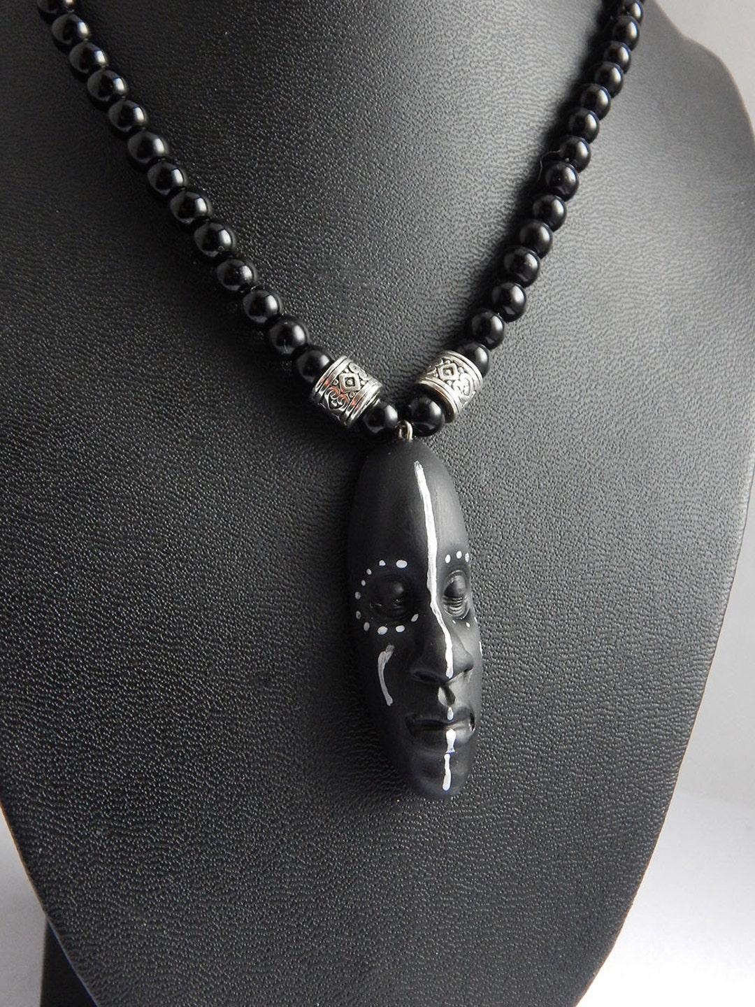 Tribal African Necklaces African Mask Beaded Necklace African Jewelry ...