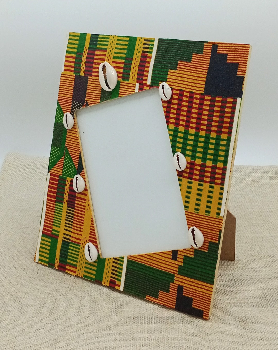 Kente Picture Frame African Afrocentric Cowrie Handmade Statement ...