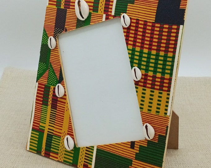 Kente Picture Frame African Afrocentric Cowrie Handmade Statement ...