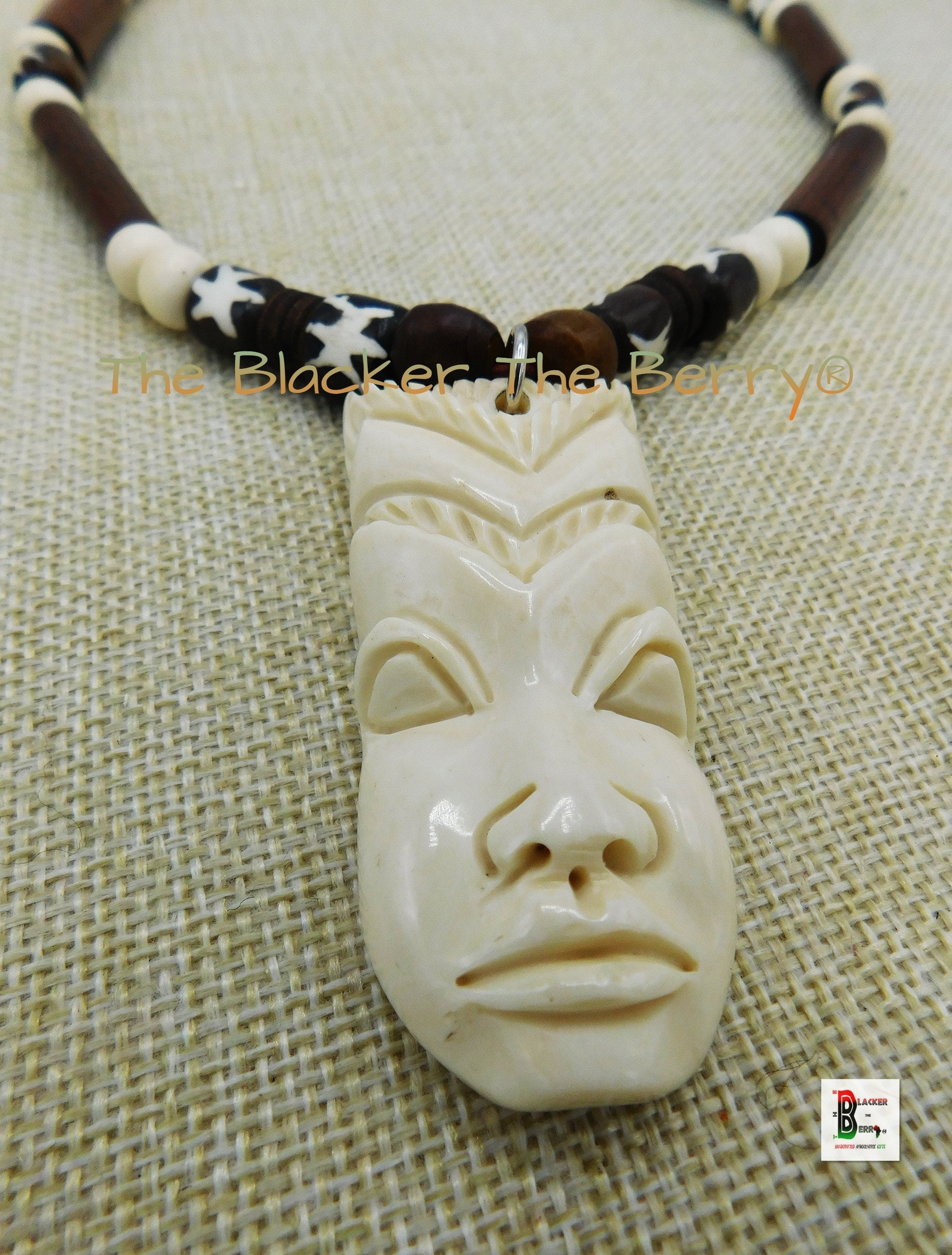 African Bone Necklace Wooden Beaded Jewelry Ethnic Afrocentric | Etsy