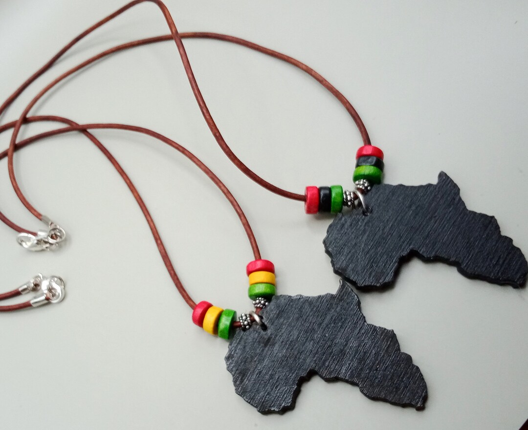 African Necklaces Rasta Pan African Jewelry Wooden Gift Fo Him Her ...