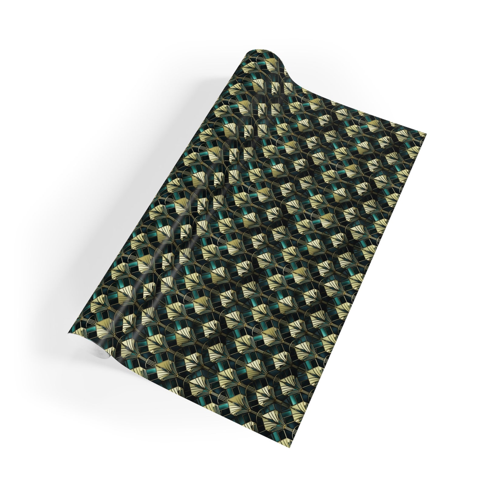 1920s Luxe Stunning Green Gold Art Deco Luxury Glamour Gift Wrapping ...