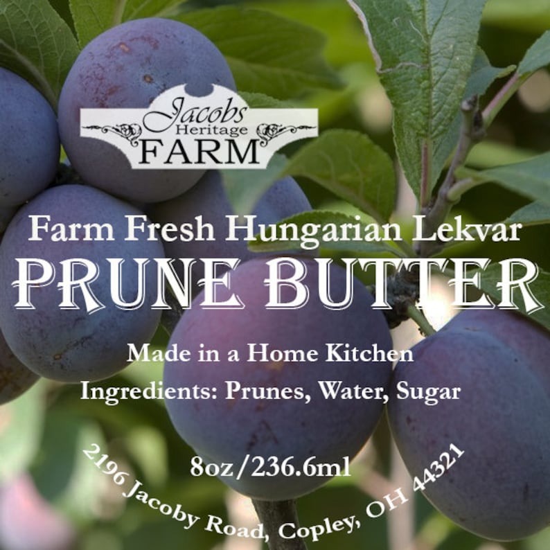 Homemade HUNGARIAN LEKVAR Prune Butter - Preserves From Our Farm - 8 Oz ...