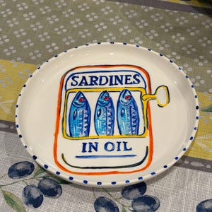 Plates, Sardine, Set of 4, Hand Painted, Mediterranean Ceramic Decor - Etsy
