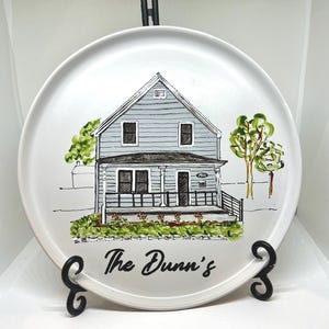 Custom Hand Painted Platter, Personalized, Home Portrait, Decorative ...