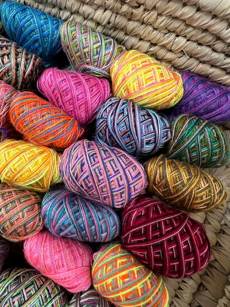 Mini Yarn Skeins, Colorful Yarn Ribbons, Handmade Crochet Yarn Box ...