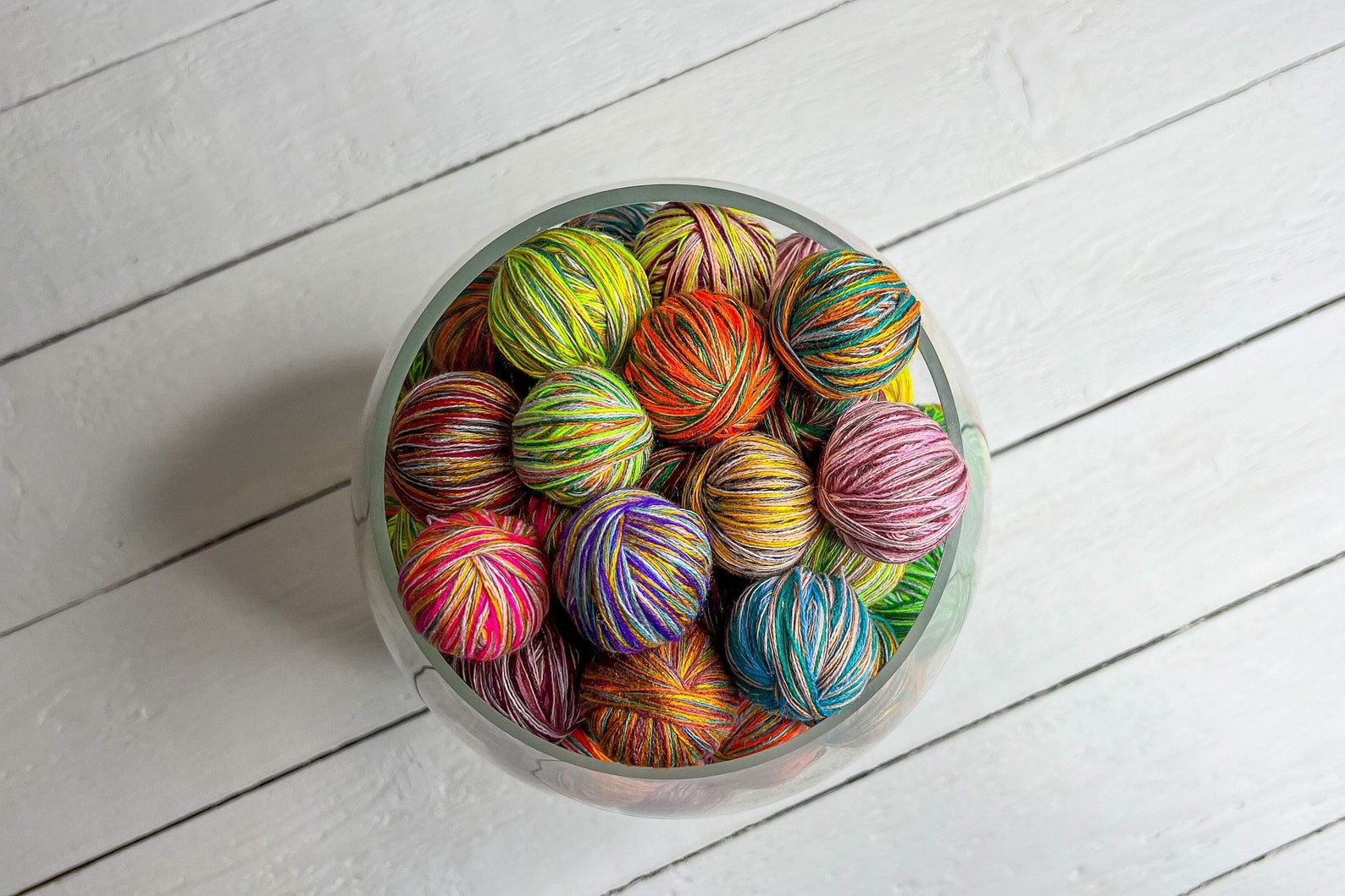Colorful Mini Yarn Balls for Crafts Yarn Box Handmade Yarn - Etsy