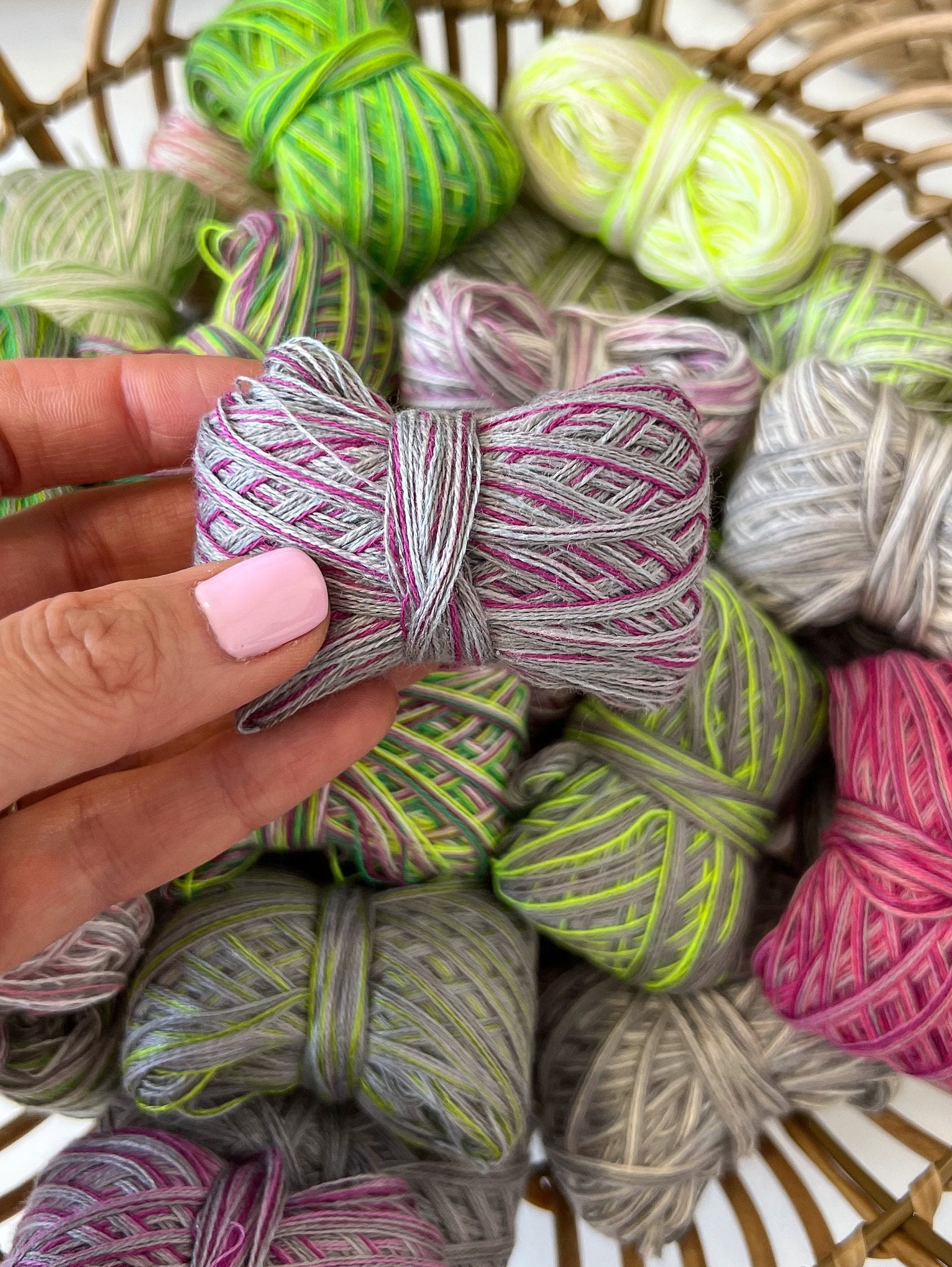 Mini Yarn Skeins Colorful Yarn Box Handmade Yarn For Crafts Etsy