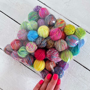 Cotton Blend Yarn Bundle, Handmade Mini Yarn Balls, Gift for Knitter ...