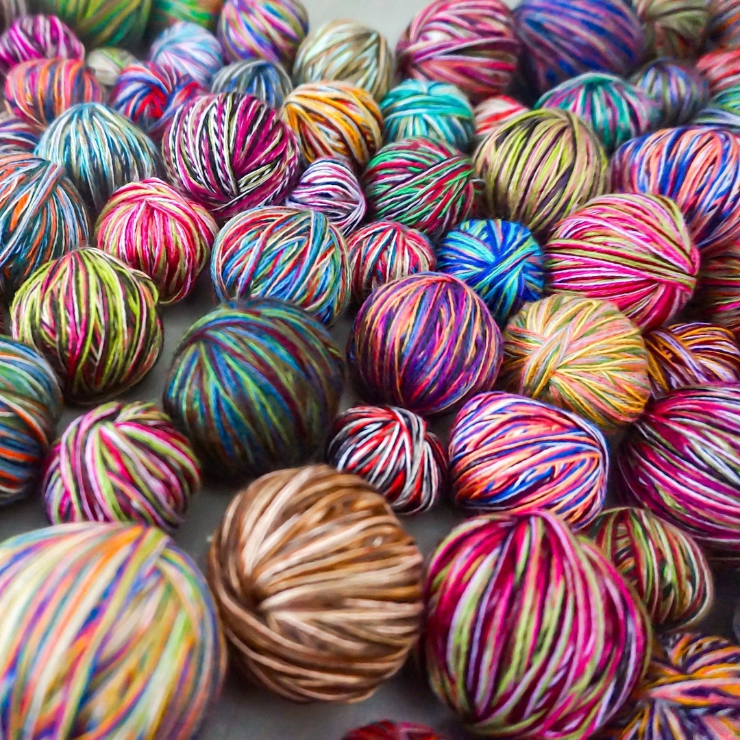 YARN BOX, Mini Yarn Balls, Handmade Yarn for Crocheting, Multicolor ...