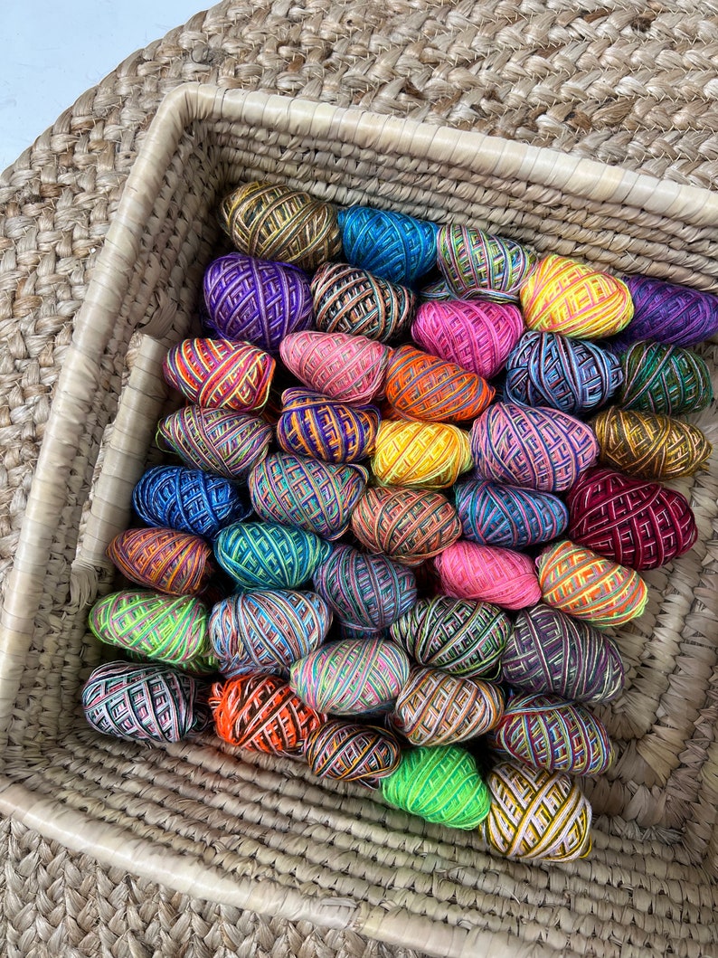 Mini Yarn Skeins, Colorful Yarn Ribbons, Handmade Crochet Yarn Box ...