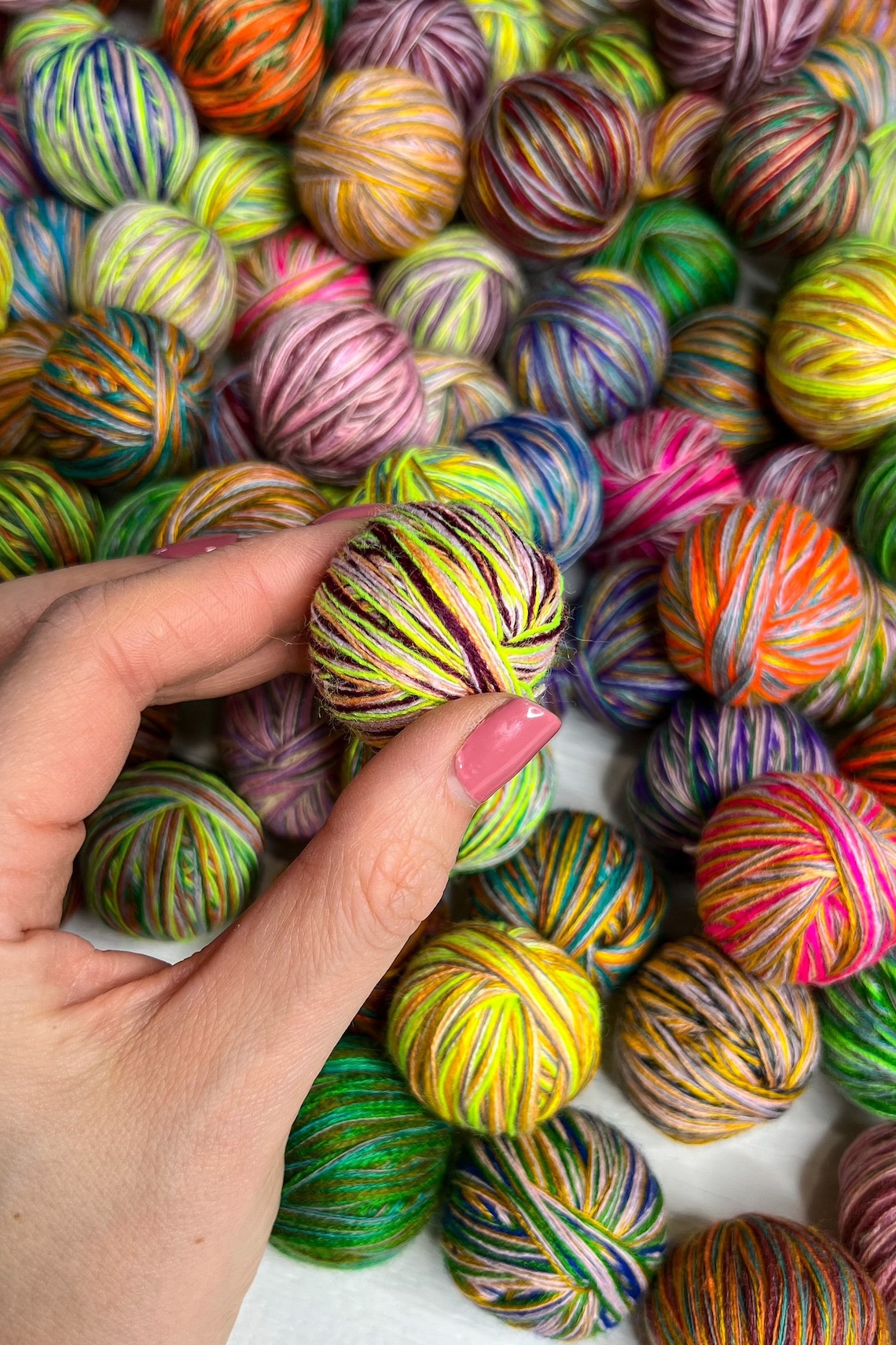 Colorful Mini Yarn Balls for Crafts Yarn Box Handmade Yarn - Etsy