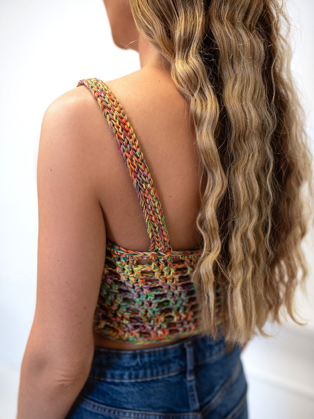 Crochet Bralette for Summer, Stylish Lace Top for Women, Colorful Crop ...