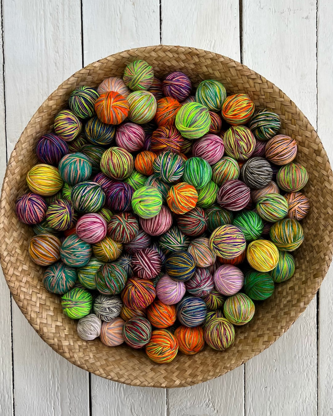 Cotton Blend Yarn Bundle, Handmade Mini Yarn Balls, Gift for Knitter ...