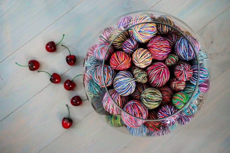 MINI YARN BALLS Yarn Box 400 Grams Handmade Yarn - Etsy