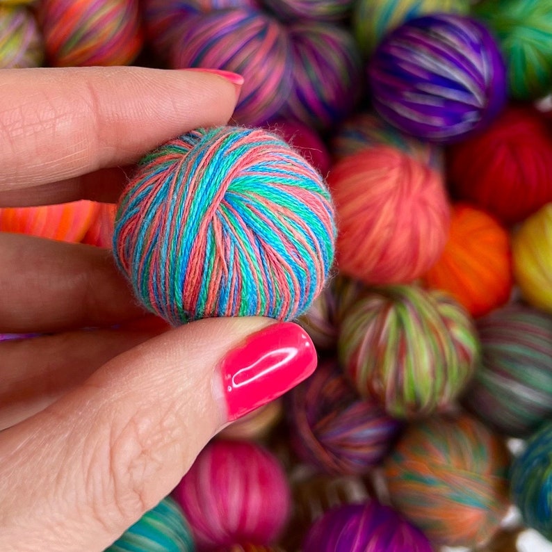 Colorful Mini Yarn Balls for Crafts, Yarn Box, Handmade Yarn ...