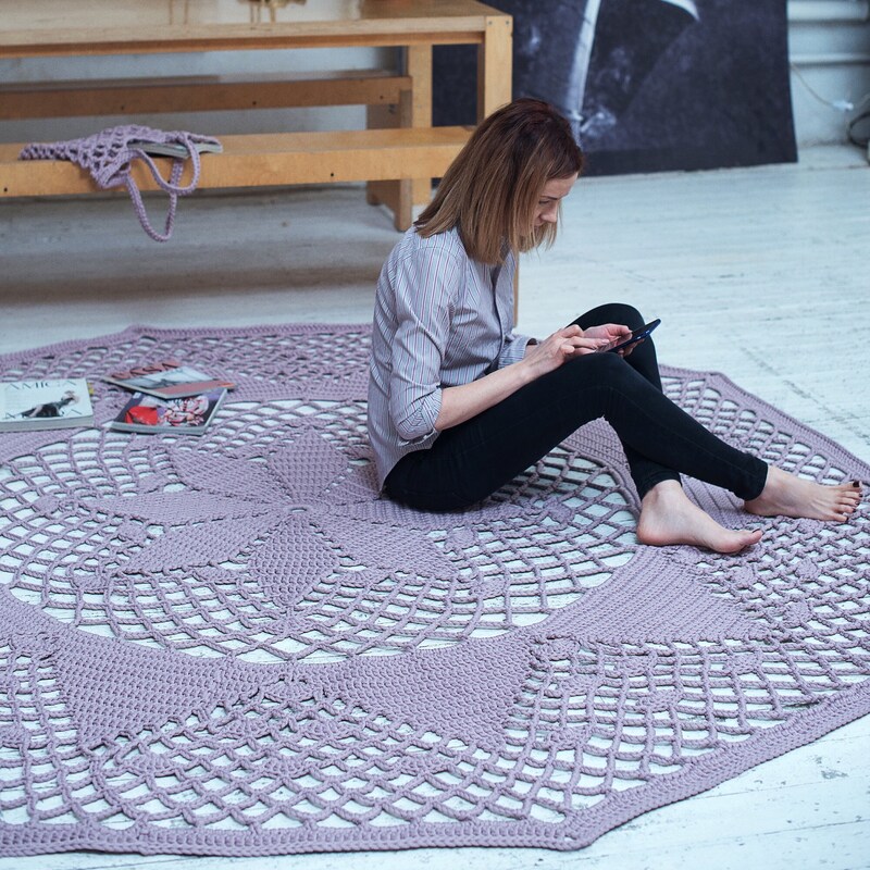 Large Crochet Rug - Etsy