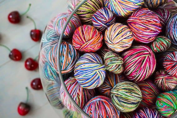 MINI YARN BALLS Yarn Box 400 Grams Handmade Yarn - Etsy