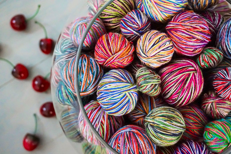 MINI YARN BALLS Yarn Box 400 Grams Handmade Yarn - Etsy