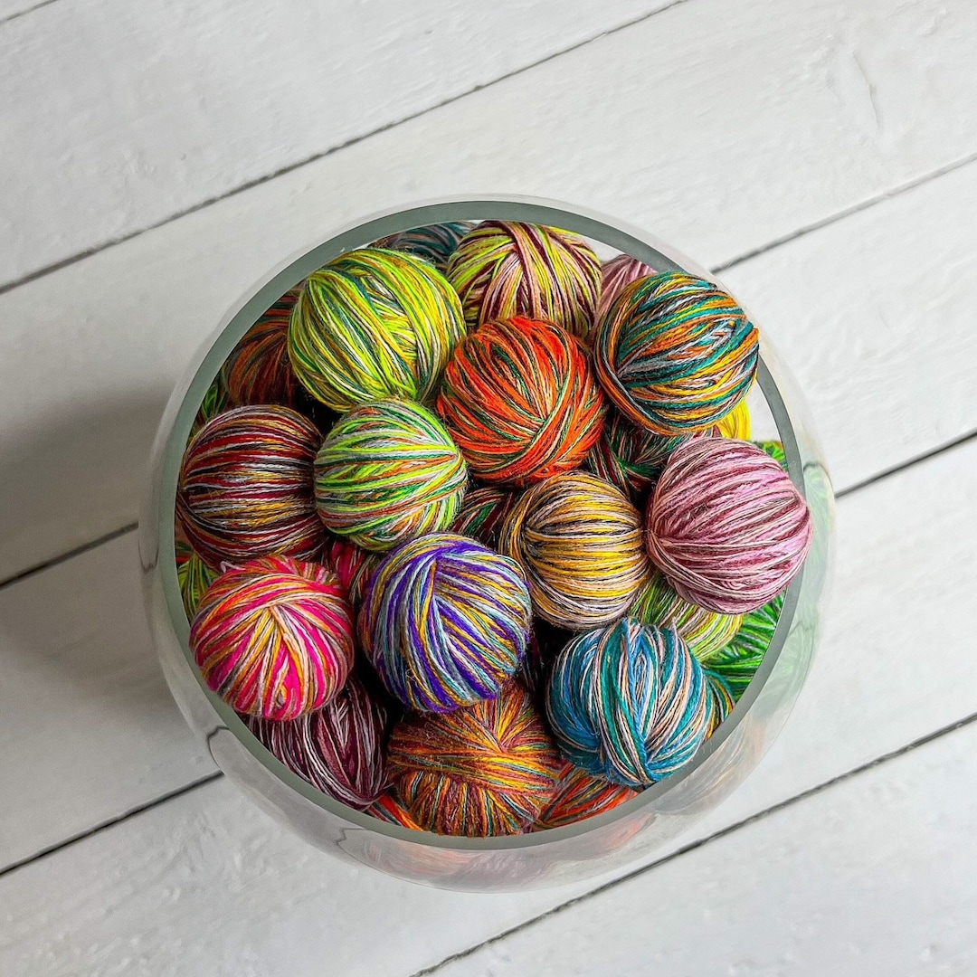 Colorful Mini Yarn Balls for Crafts, Yarn Box, Handmade Yarn ...