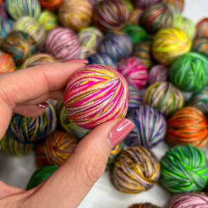 Colorful Mini Yarn Balls for Crafts Yarn Box Handmade Yarn - Etsy