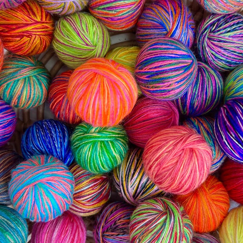 Colorful Mini Yarn Balls for Crafts, Yarn Box, Handmade Yarn ...