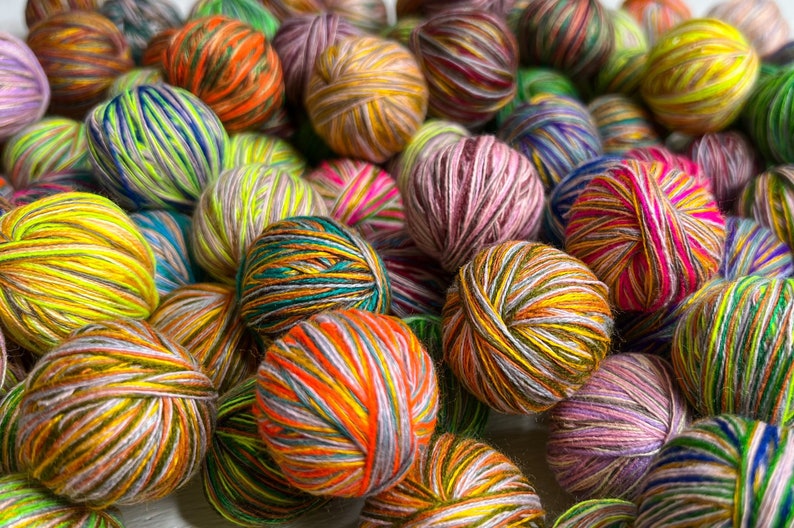 Colorful Mini Yarn Balls for Crafts Yarn Box Handmade Yarn - Etsy