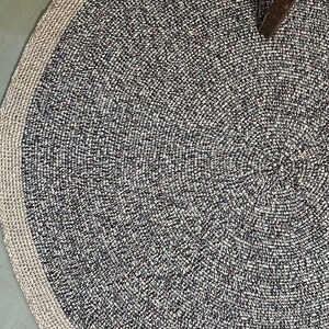 Round Crochet Rug, Handmade Boho Style Rug, Gray and Purple Area Carpet ...