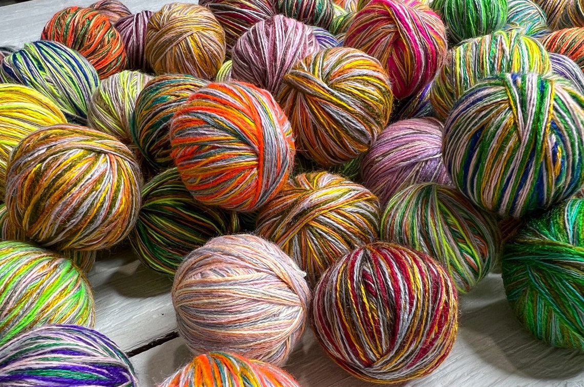 Colorful Mini Yarn Balls for Crafts Yarn Box Handmade Yarn - Etsy