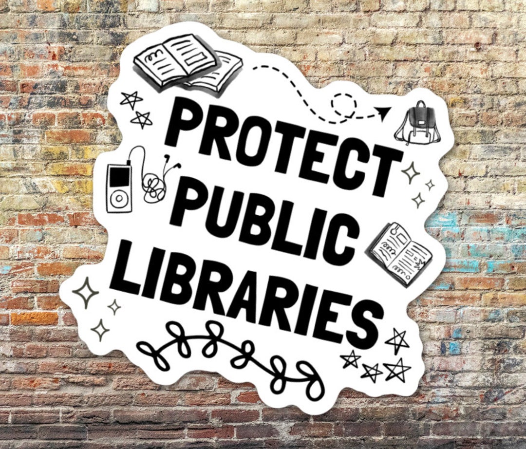 Protect Public Libraries Vinyl Sticker, Book Lover Water Bottle Decal ...