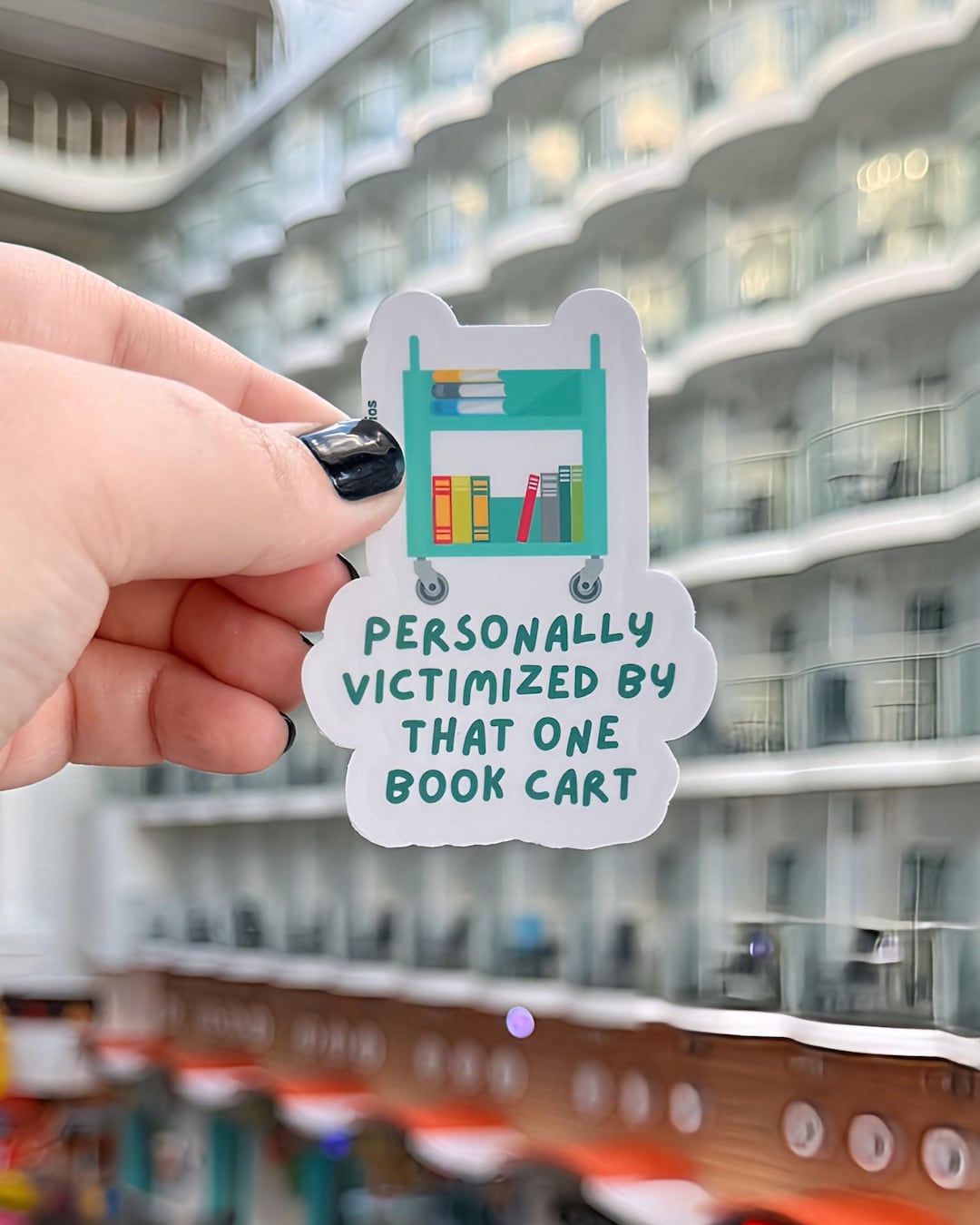 Librarian Book Cart Vinyl Sticker | Funny Librarian Humor Gift - Etsy