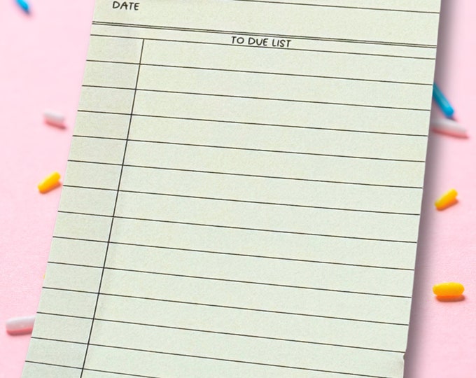 Library Card Notepad - Pink - Great Stocking Stuffer! - Etsy