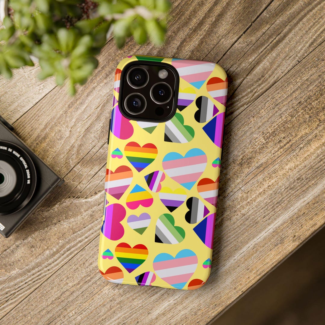 Phone Cases, LGBTQ Pride Rainbow Heart Patterns, Tough Covers for ...