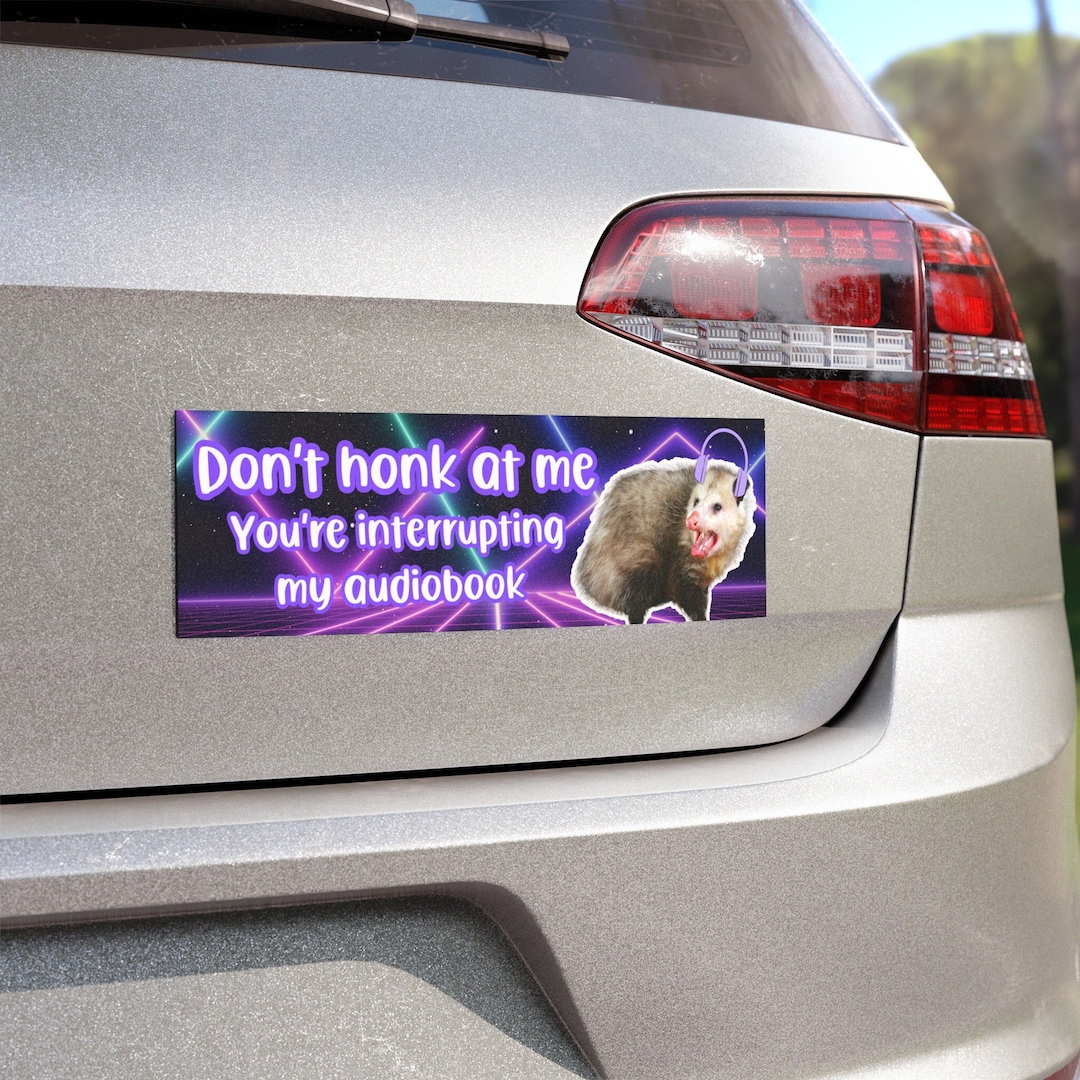 Audiobook Lover Car Bumper Magnet, Librarian Car Accessories, Opossum ...