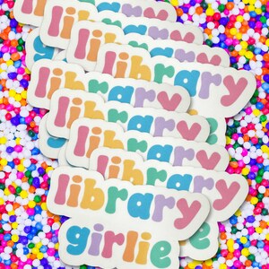 Library Girlie Vinyl Sticker, Trendy Water Bottle Decal, Librarian ...