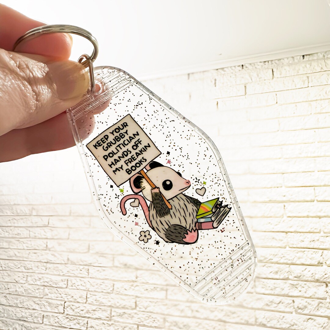 Funny Banned Books Motel Keychain, Trendy Librarian Keychain, Bookish ...
