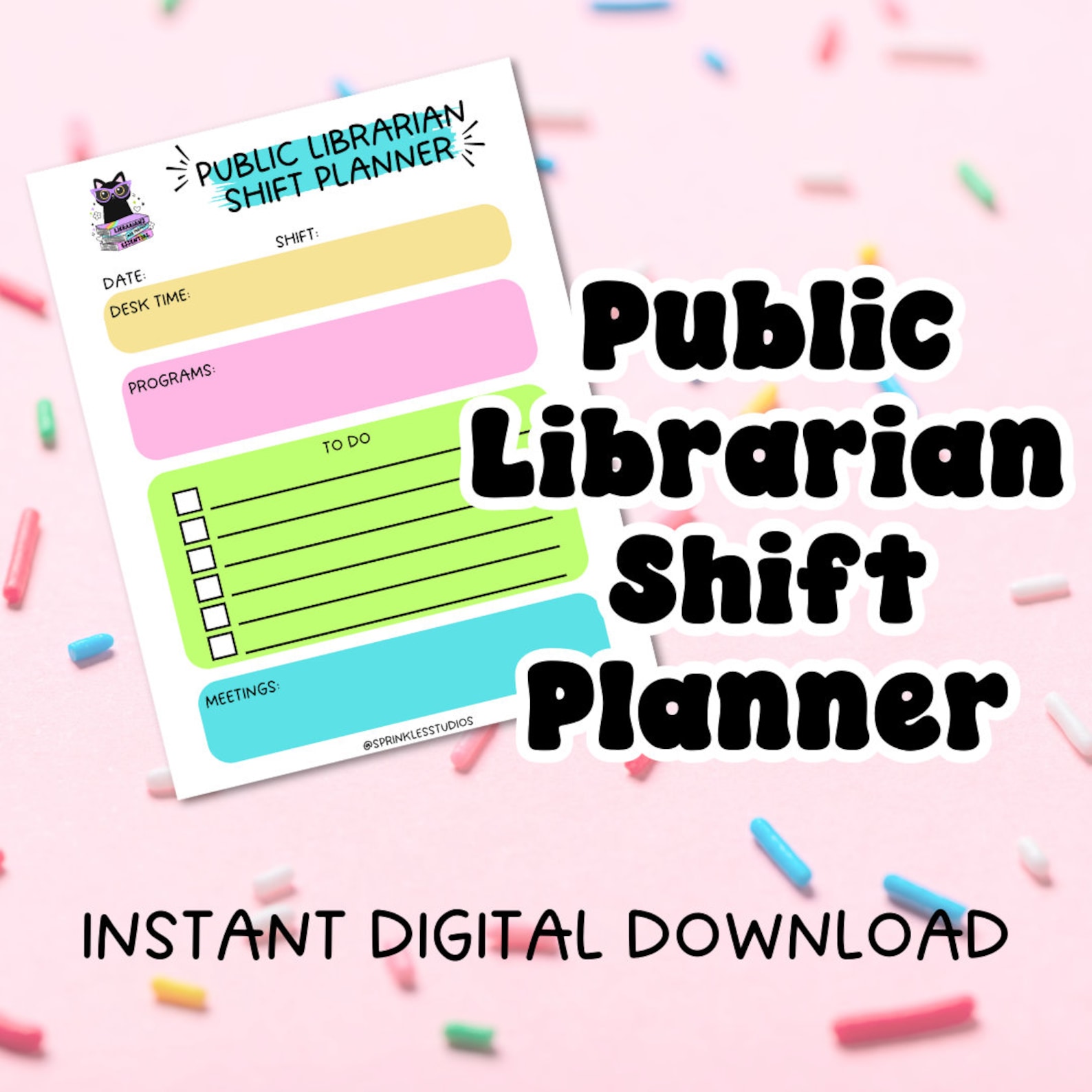 Printable Public Librarian Shift Planner, Library to Do List Instant ...