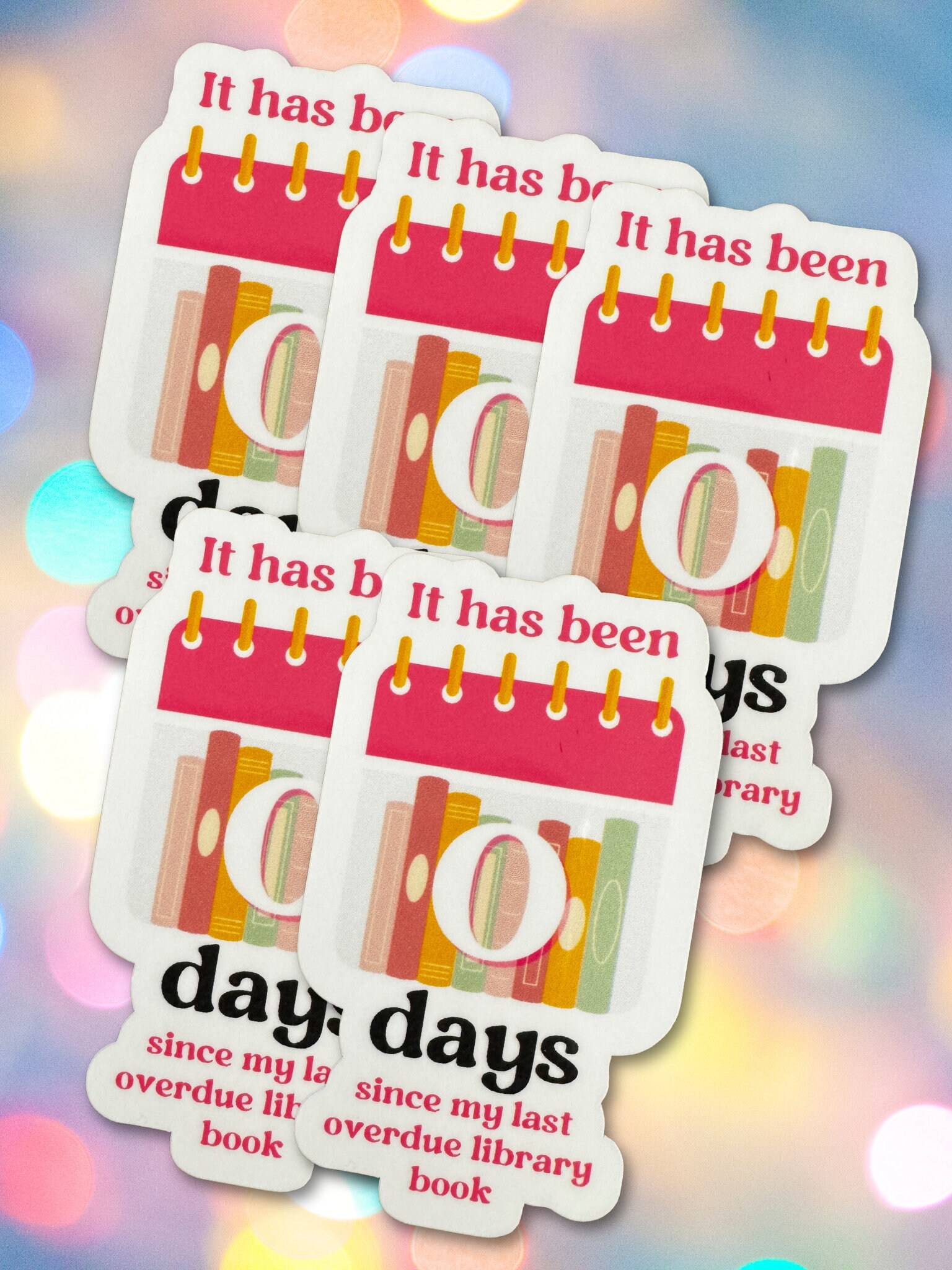 Overdue Library Books Vinyl Sticker, Trendy Water Bottle Decal, Funny ...